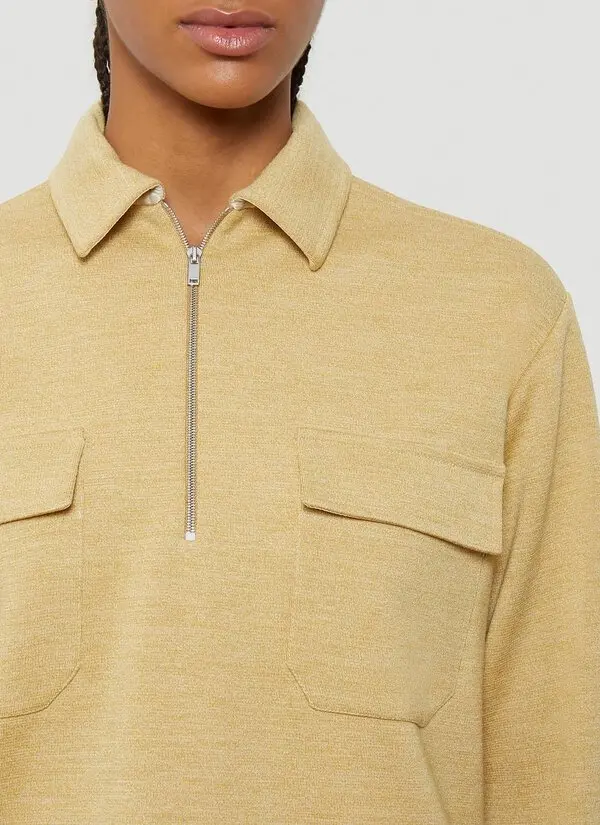 JIL SANDER Half-zip Wool Mélange Shirt