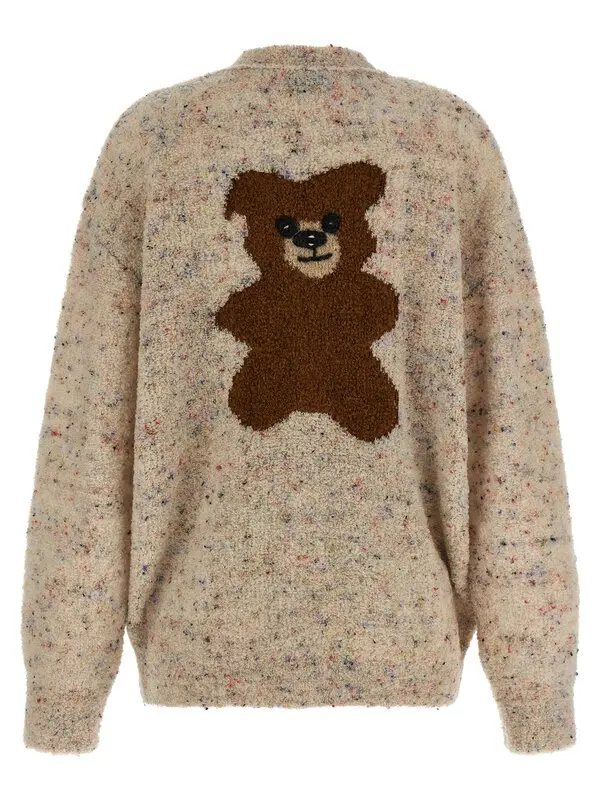 Moschino Teddy Bear Bouclé Cardigan - Cream