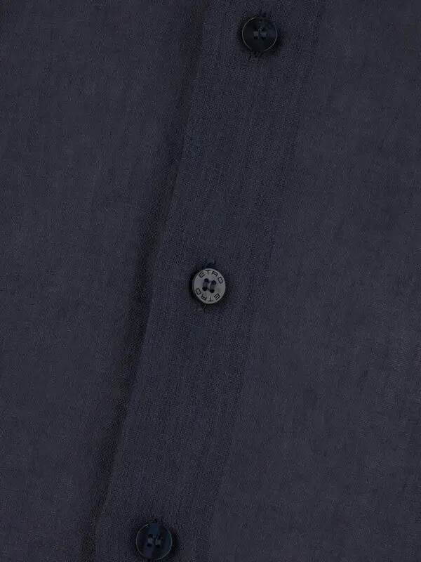 Etro Linen Shirt With Pegaso Embroidery