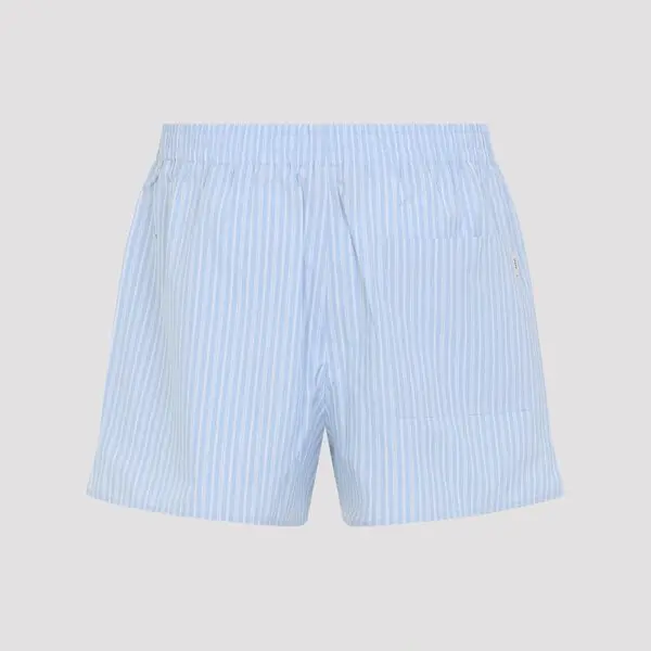 AMI Paris Elasticated Striped Poplin Shorts - Blue