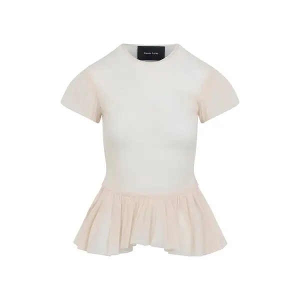 Simone Rocha Sheer Ballet Peplum Top - Multicolor
