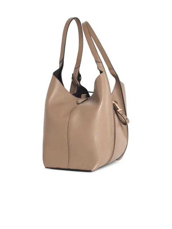 TOD'S Leather Shopping Bag - Cream