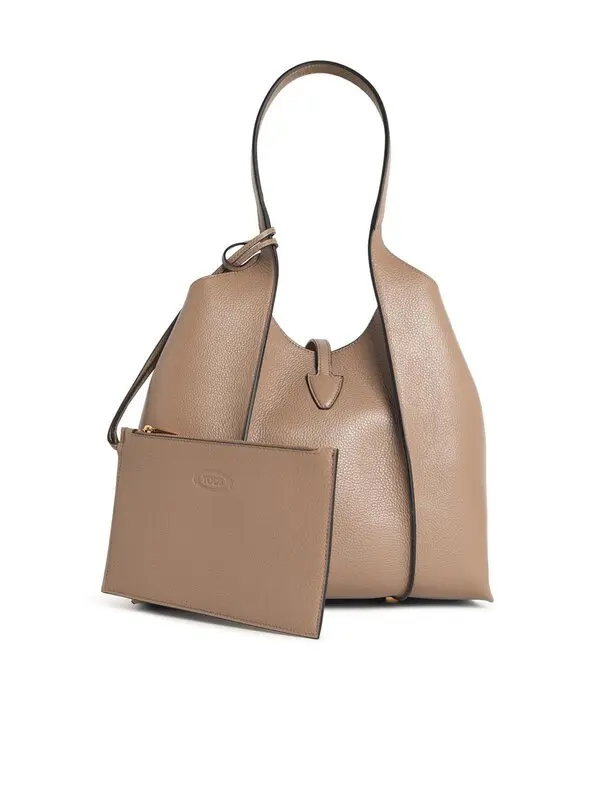TOD'S Leather Shopping Bag - Cream
