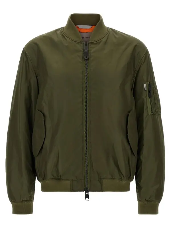 Balenciaga Technical Fabric Bomber Jacket - Green