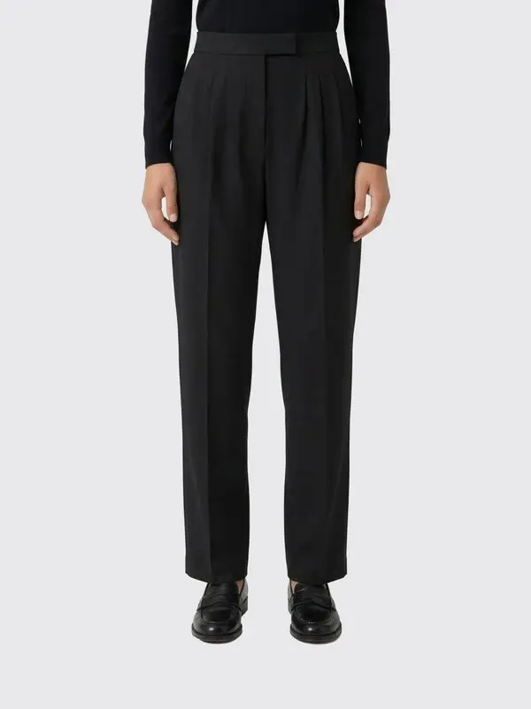 Saint Laurent Silk Tailored Trousers - Black