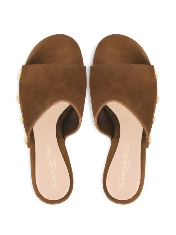 GIANVITO ROSSI Suede Leather Wedge Sandals