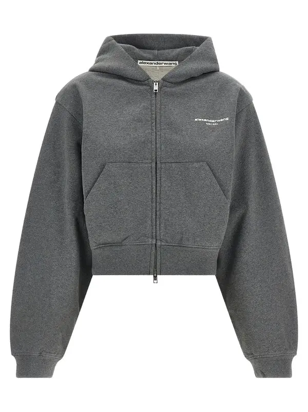 Alexander Wang Zip-up Hoodie' Sweatshirt - Gray