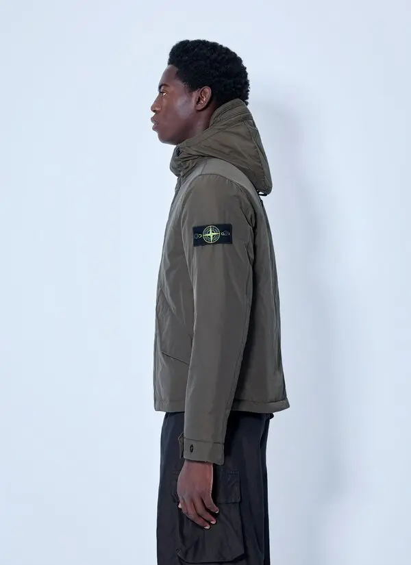 Stone Island Hooded Quilted Jacket - Brown