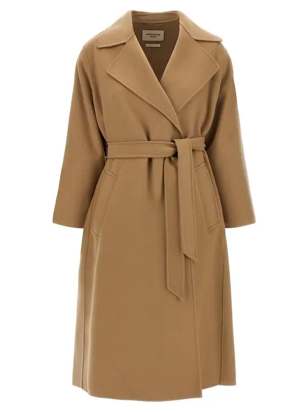 Max Mara Operoso Virgin Wool Blend Dressing Gown Coat - Cream