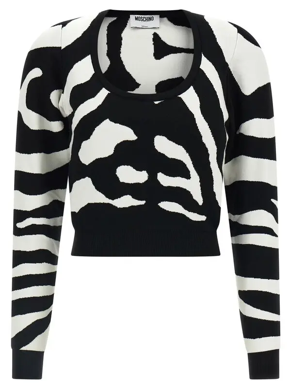 Moschino Zebra Intarsia Sweater - Black