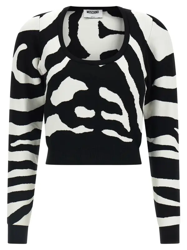Moschino Zebra Intarsia Sweater - Black
