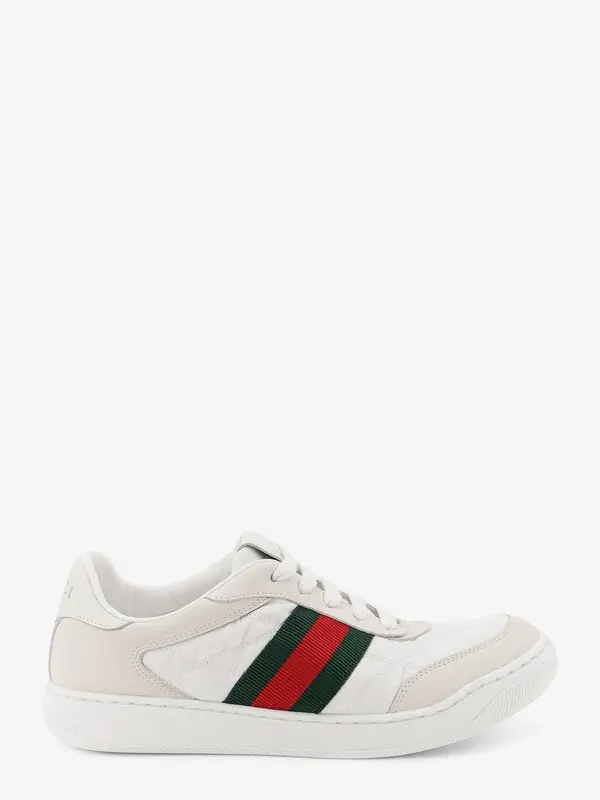 Gucci Screener Nylon Sneakers With Side Web Detail - White