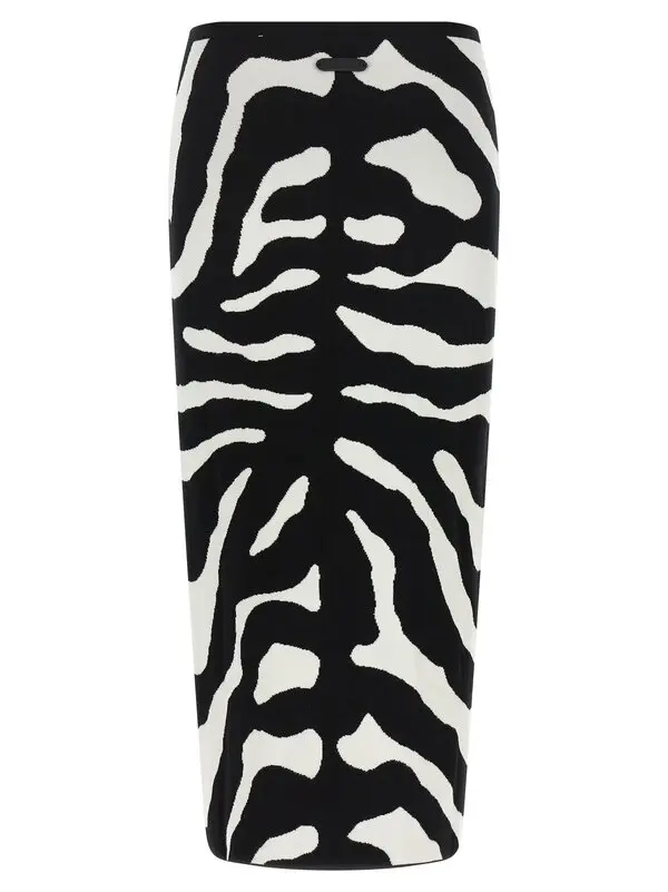 Moschino Zebra Intarsia Skirt