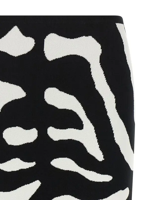 Moschino Zebra Intarsia Skirt