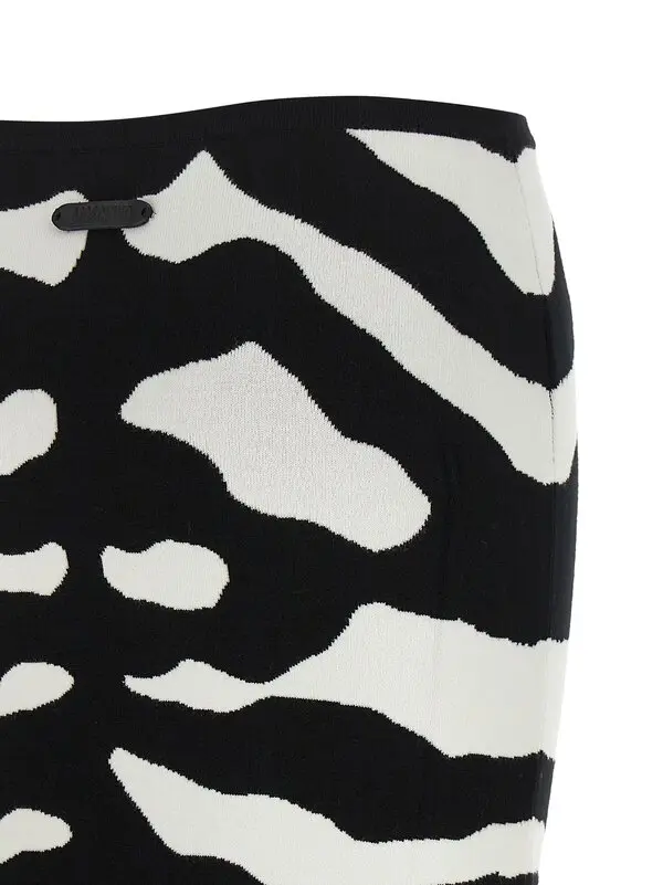 Moschino Zebra Intarsia Skirt