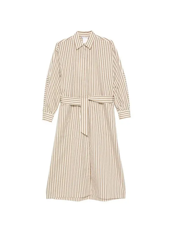 Max Mara Striped Silk Blend Dress - Multicolor
