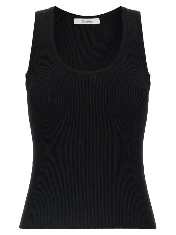 Max Mara Editta Ribbed Top - Black