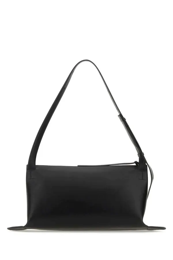 JIL SANDER Two-tone Canvas And Leather Medium Empire Shoulder Bag