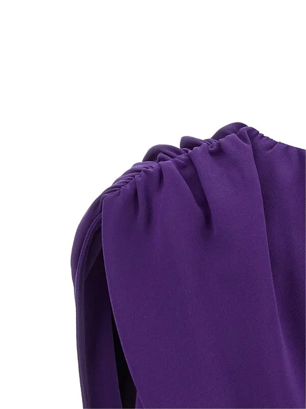 Balenciaga Cady Asymmetrical Cape Top - Purple