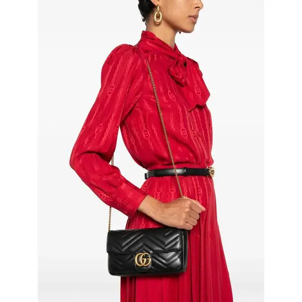 Gucci Matelassé Leather Cross-body Bag - Black