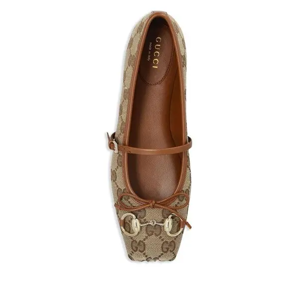 Gucci Gg Supreme Canvas Ballet Flats - Cream
