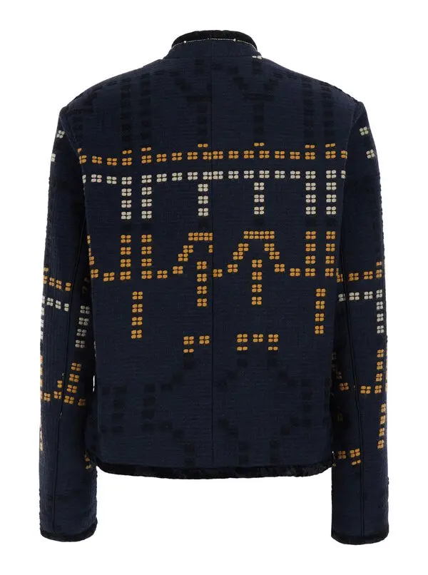 FORTE_FORTE Samarcanda Geometric Embroidered Cotton Blend Jacket - Multicolor