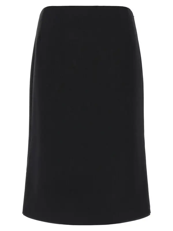 Fendi Midi Skirt With Slits - Black