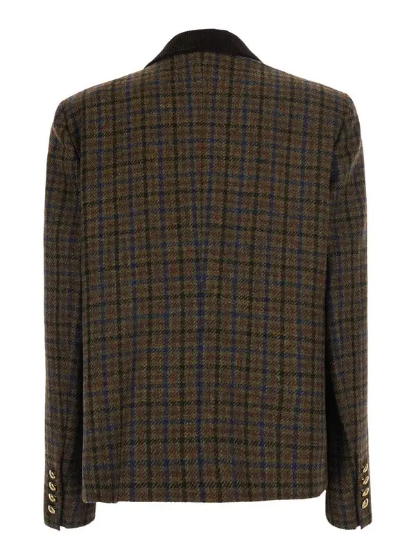 BLAZÉ MILANO Amandira Wool Check Motif Single-breasted Jacket - Multicolor