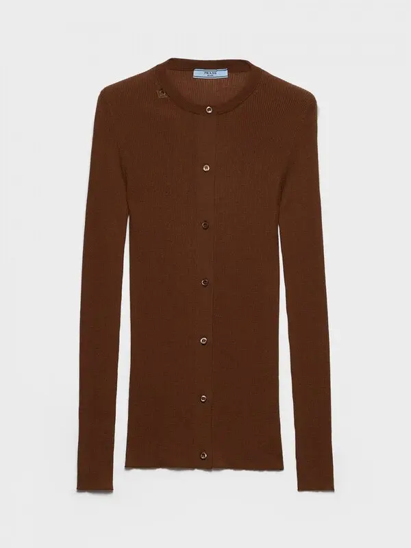 Prada Ribbed Wool Cardigan