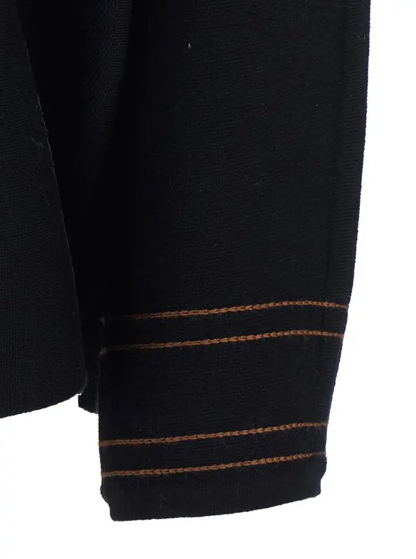 Max Mara Black Sweater With V-neck And Long Sleeve In Wool Blend - Multicolor
