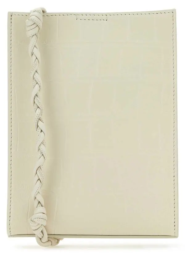 JIL SANDER Ivory Leather Shoulder Bag