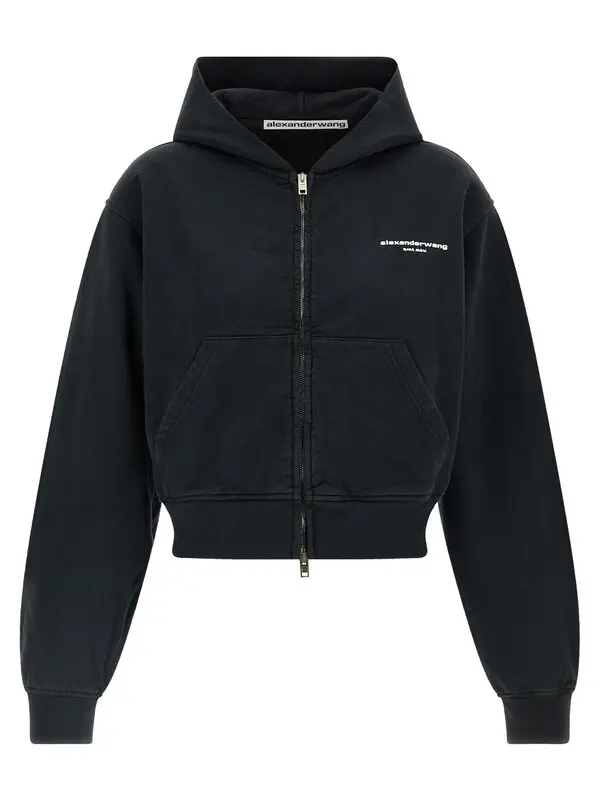 Alexander Wang Zip-up Hoodie' Sweatshirt - Black