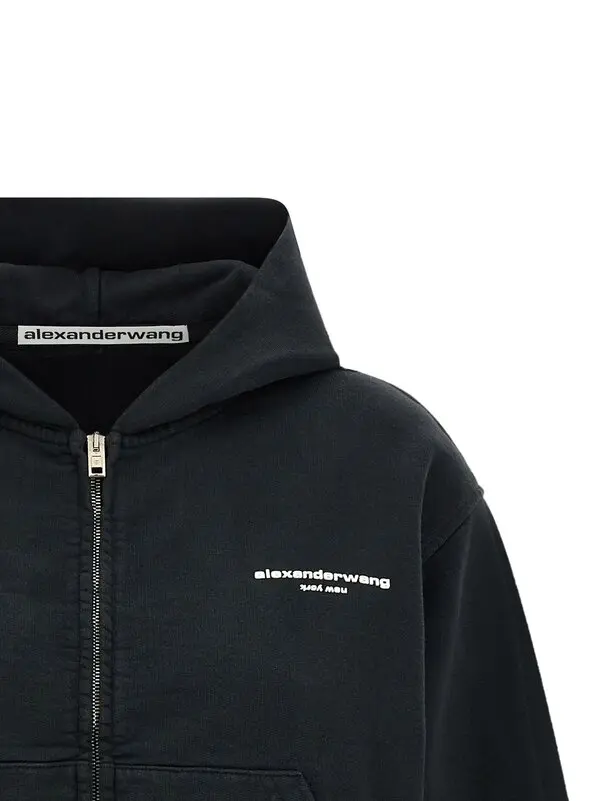 Alexander Wang Zip-up Hoodie' Sweatshirt - Black