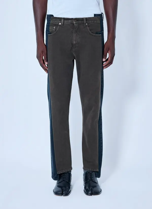 MAISON MARGIELA Spliced Denim Trousers - Brown