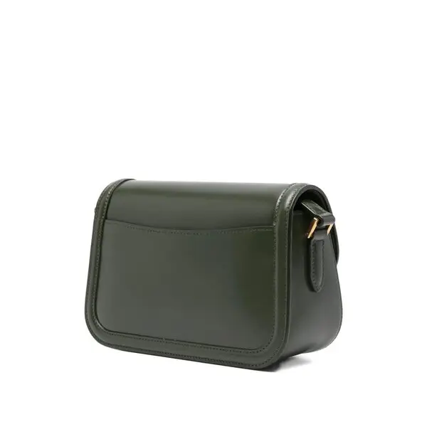 Saint Laurent Calfskin Satchel And Cross Body Bag - Green