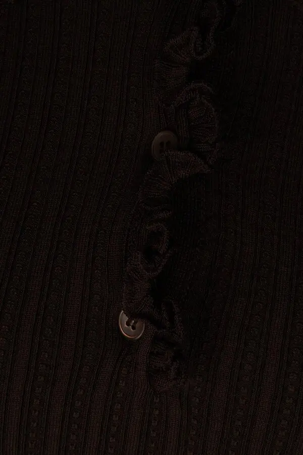 Miu Miu Ribbed Knit Polo Shirt - Multicolor