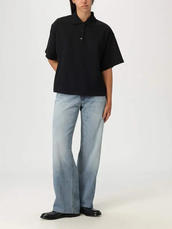 Saint Laurent Cotton Blend Polo Shirt - Black