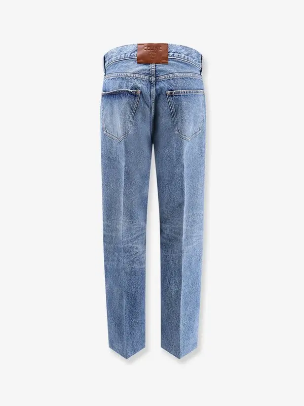 Celine Boyfriend Jeans With Logo Tag