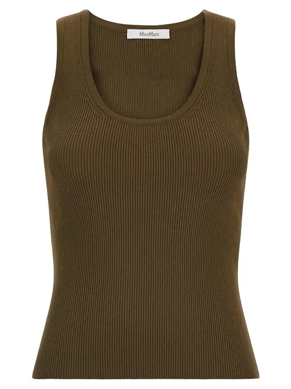 Max Mara Editta Ribbed Knit Tank Top - Green