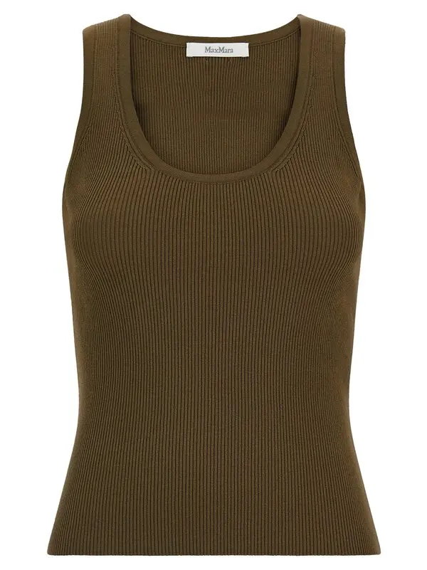 Max Mara Editta Ribbed Knit Tank Top - Green