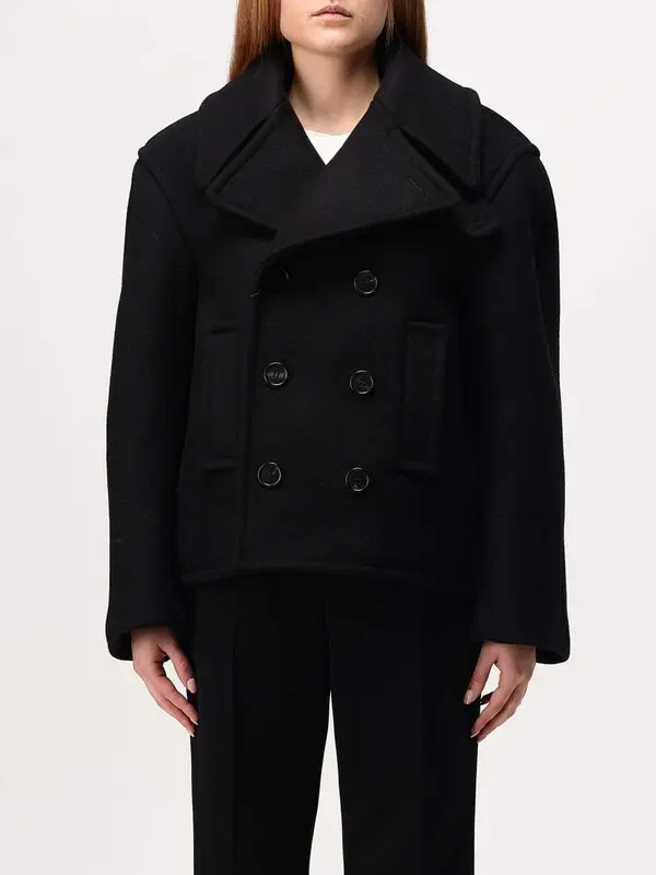Saint Laurent Wool Trench Coat - Black