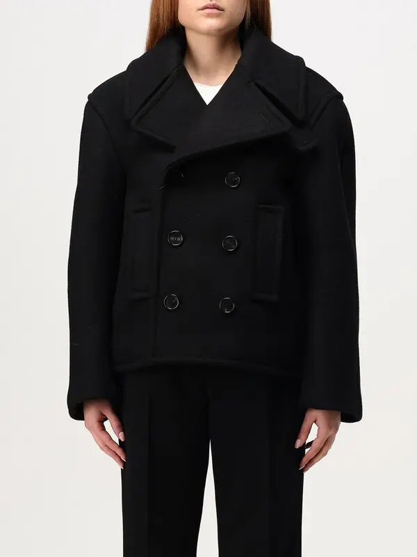 Saint Laurent Wool Trench Coat - Black