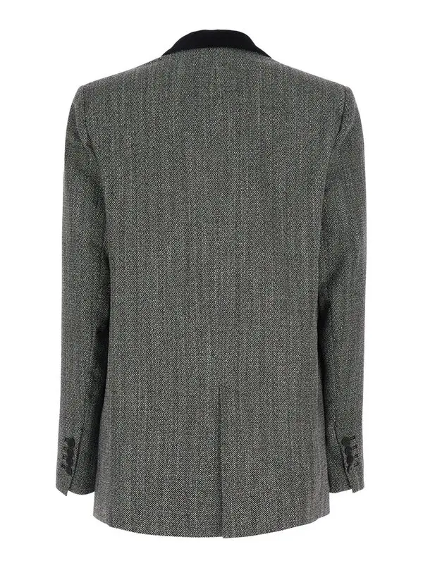 FORTE_FORTE Single-breasted Tech Fabric Blazer With Velvet Collar - Multicolor