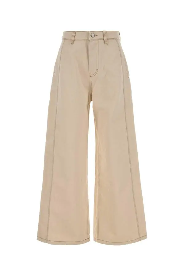 AMI Paris Sand Denim Wide-leg Jeans