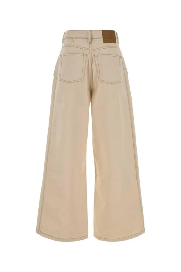 AMI Paris Sand Denim Wide-leg Jeans