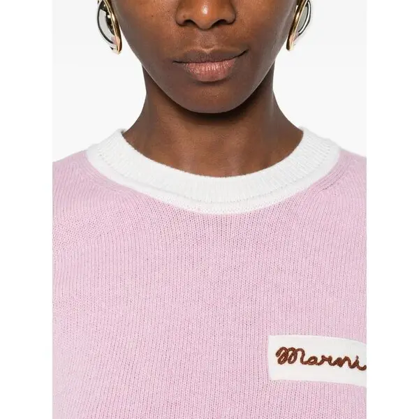 Marni Round Neck Short Sleeve Knit Top