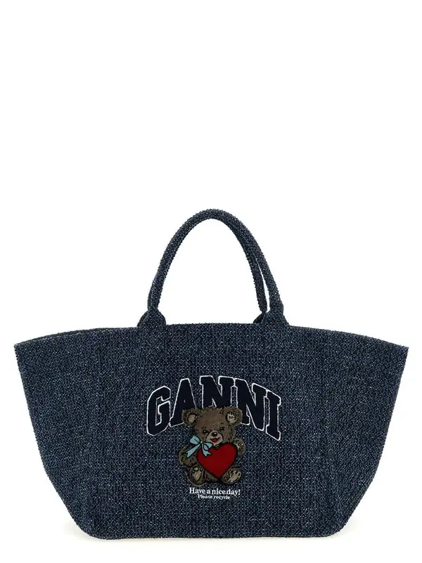 GANNI Xxl Bear' Shopping Bag - Blue
