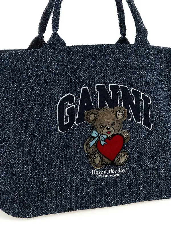 GANNI Xxl Bear Shopping Bag - Blue