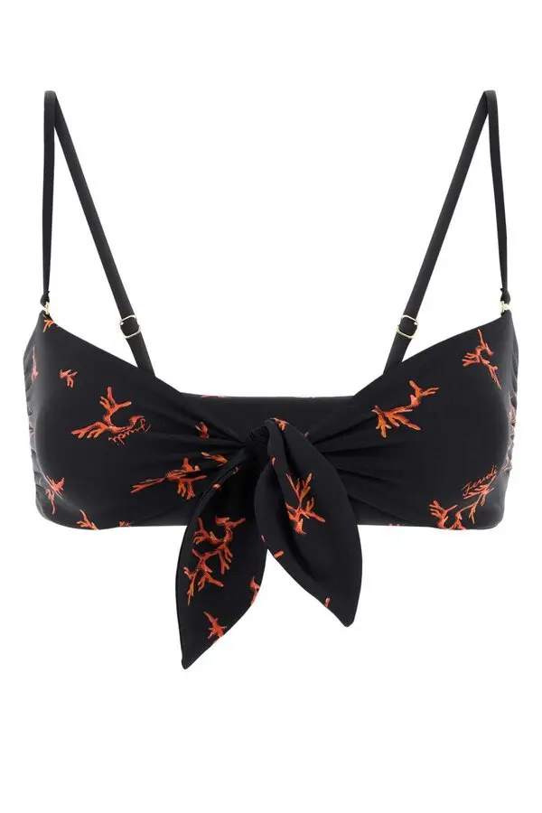 Fendi Printed Stretch Nylon Bikini Top - Multicolor