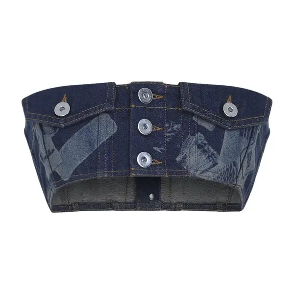 JEAN PAUL GAULTIER Denim Bra Top - Blue
